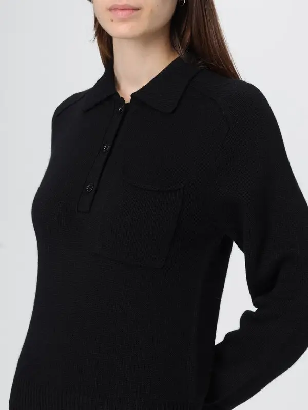 ALLUDE Long Sleeve Polo Shirt