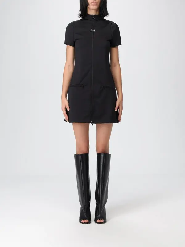 COURREGES Zip-up Dress - Black