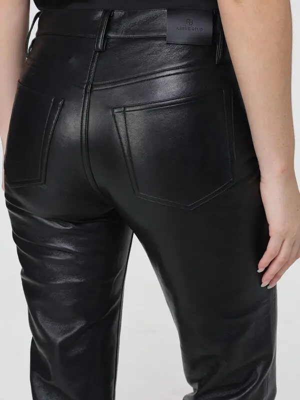 ANINE BING Mid-rise Slim Fit Recycled Leather Trousers