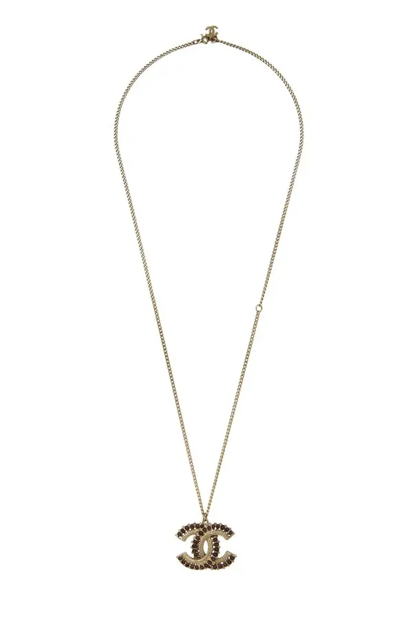 Chanel Cc' Logo Pendant Necklace - Gold