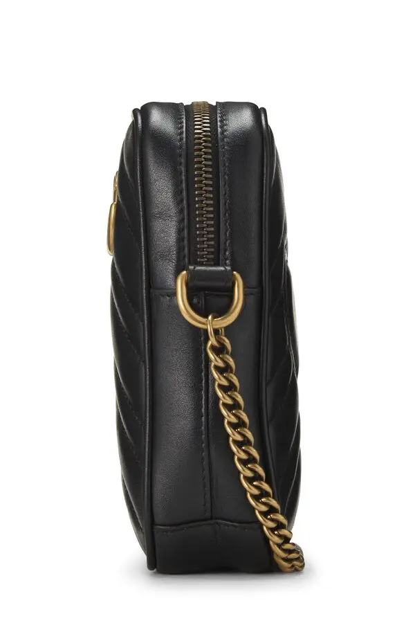 Gucci Matelassé Marmont Vertical Crossbody Bag - Black