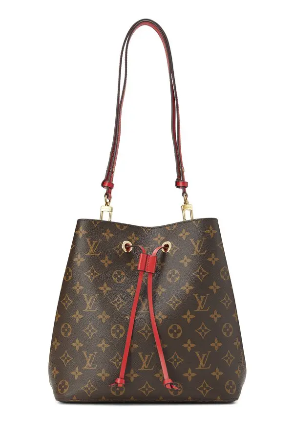 LOUIS VUITTON Monogram Canvas Neo Noé Bucket Bag - Red