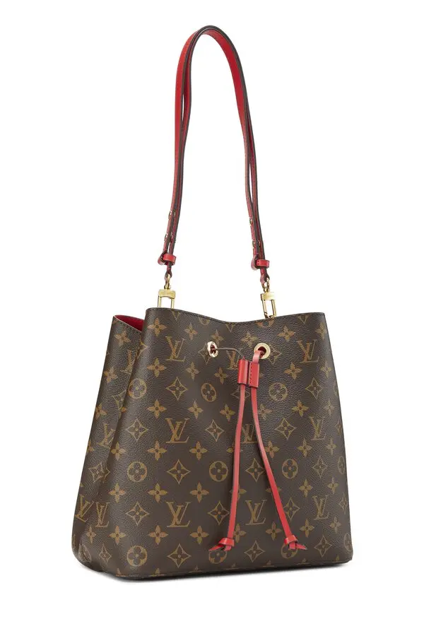 LOUIS VUITTON Monogram Canvas Neo Noé Bucket Bag - Red