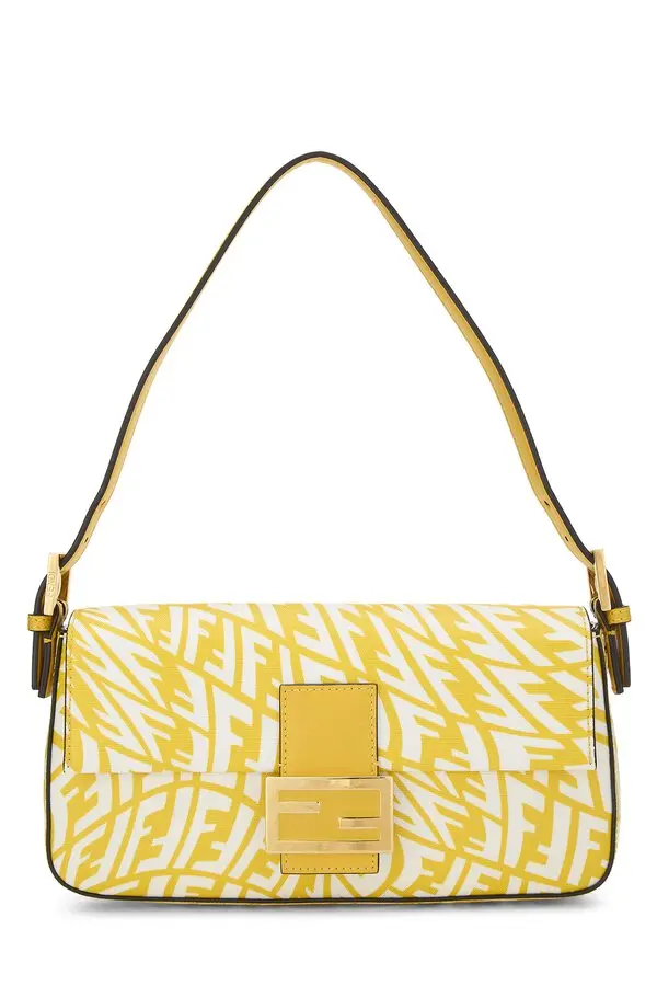 Fendi Vertigo Fisheye Zucca Baguette - Yellow