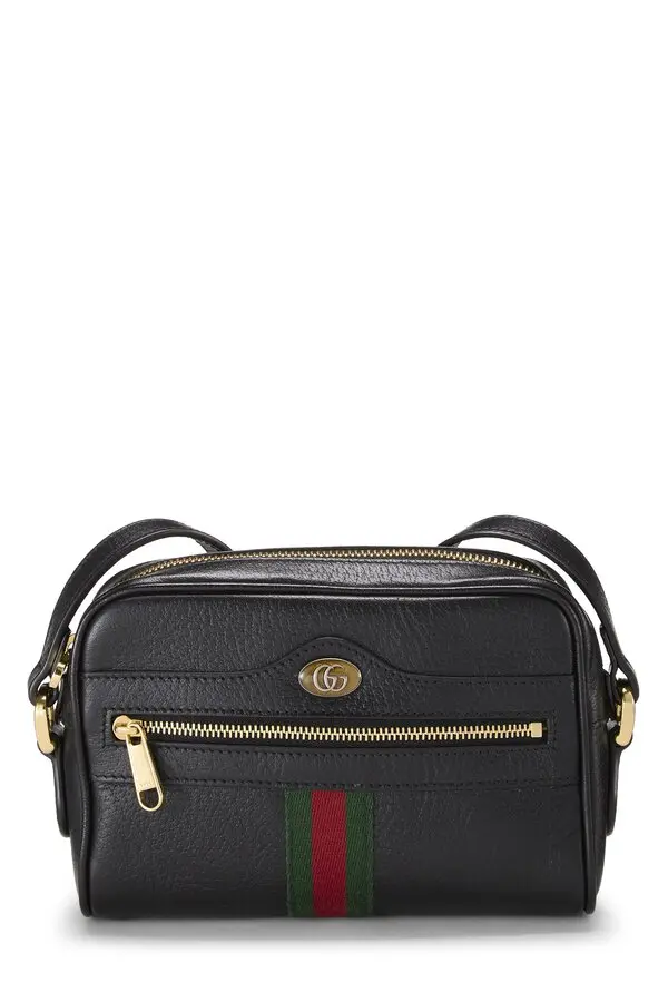 Gucci Leather Web Ophidia Crossbody - Black