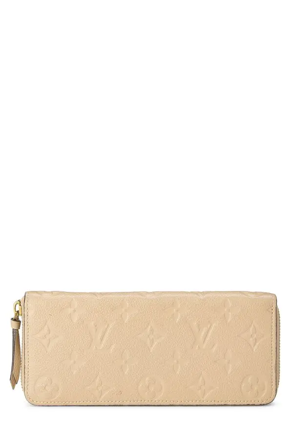 LOUIS VUITTON Monogram Empreinte Clemence Wallet - Beige