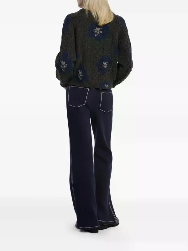 BARRIE Floral-intarsia Knit Sweater