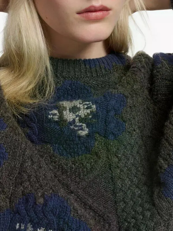 BARRIE Floral-intarsia Knit Sweater