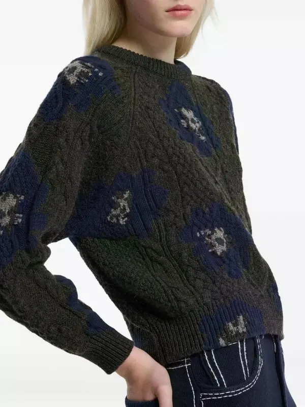 BARRIE Floral-intarsia Knit Sweater