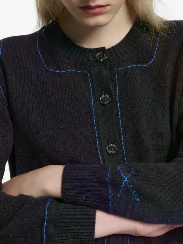 BARRIE Contrast-stitching Cardigan