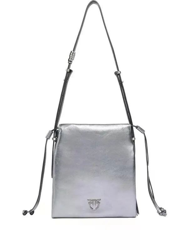Pinko Metallic-leather Drawstring Shoulder Bag
