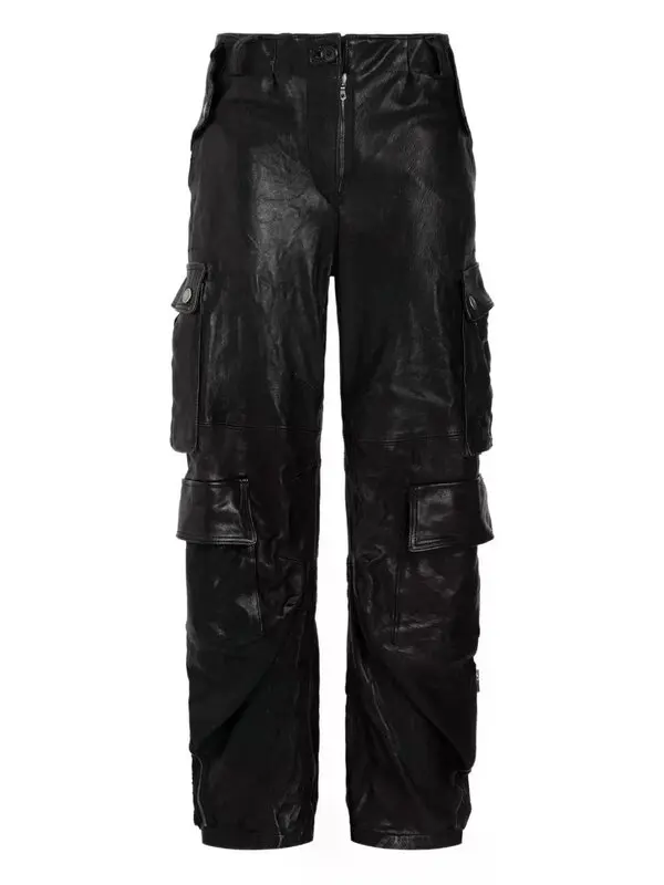 Dolce & Gabbana Cargo-pocket Leather Trousers