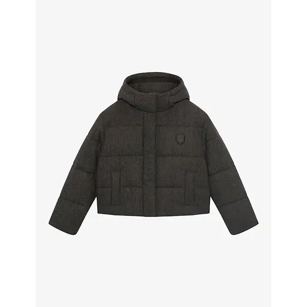The Kooples Padded Wool-blend Jacket With Branded Patch