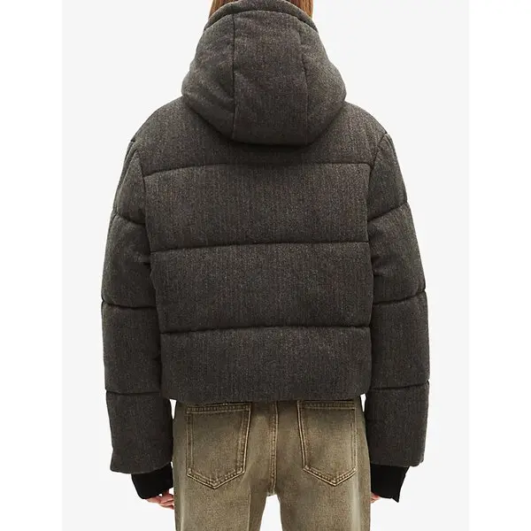 The Kooples Padded Wool-blend Jacket With Branded Patch
