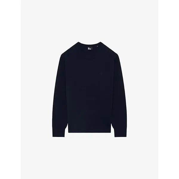 The Kooples Brand-embroidered Crewneck Wool-blend Jumper