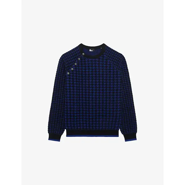 The Kooples Houndstooth Wool-blend Jumper