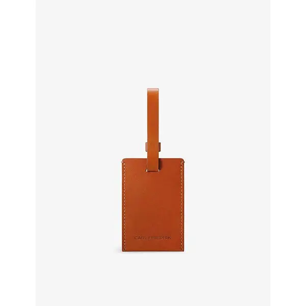 CARL FRIEDRIK Logo-embossed Leather Luggage Tag - Cognac