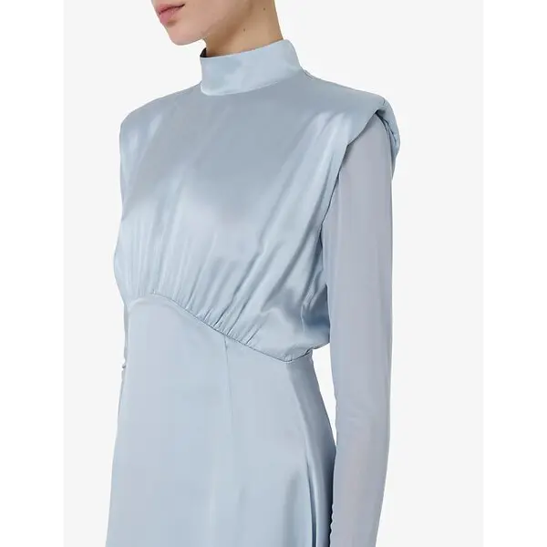 LEEM Silk High-neck Midi Dress