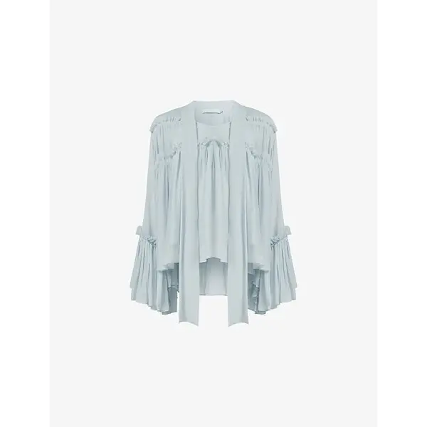 LEEM Frill Detailed Chiffon Top