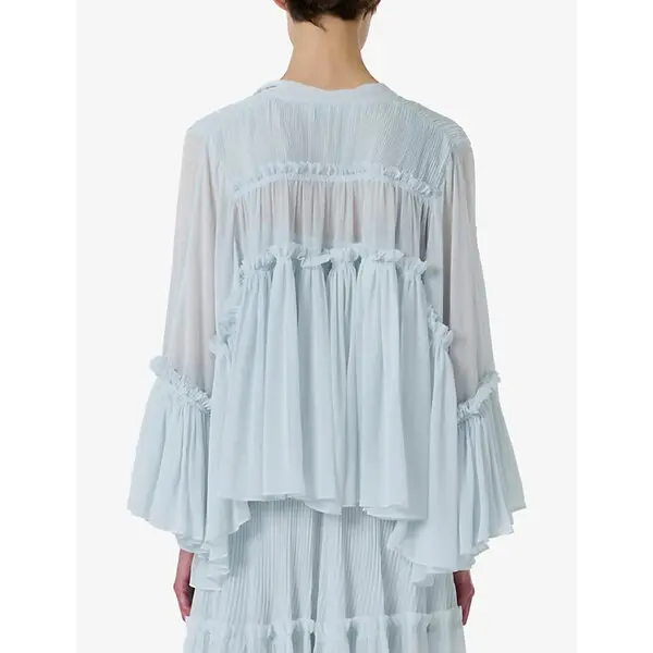 LEEM Frill Detailed Chiffon Top