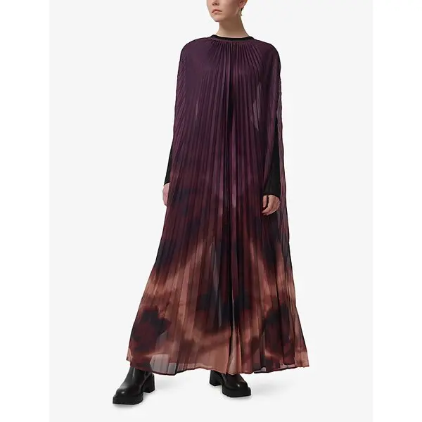 LEEM Printed Pleated Woven Cape