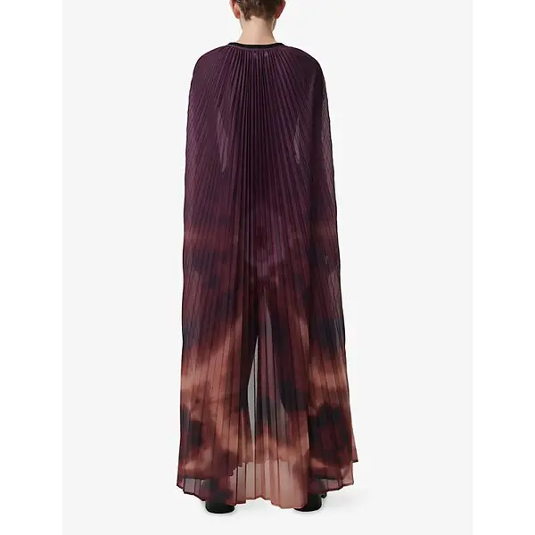 LEEM Printed Pleated Woven Cape