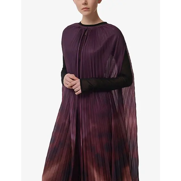 LEEM Printed Pleated Woven Cape