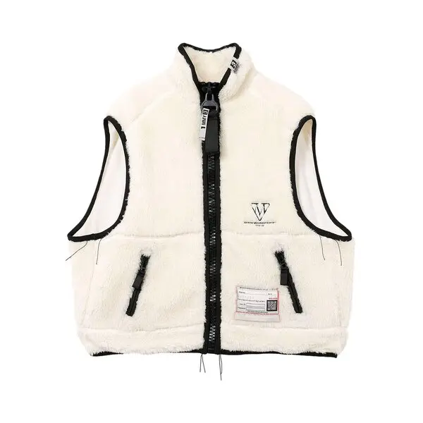 Mihara Yasuhiro Amateur Sewn Wide Back Boa Vest - White
