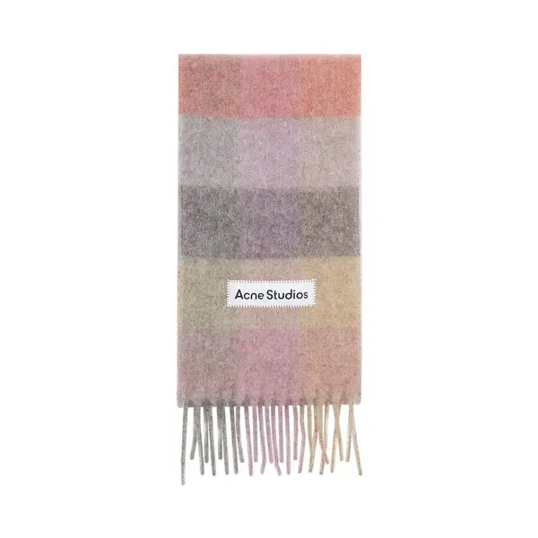 Acne Studios Mohair Checked Scarf 'fuchsia/lilac - Pink