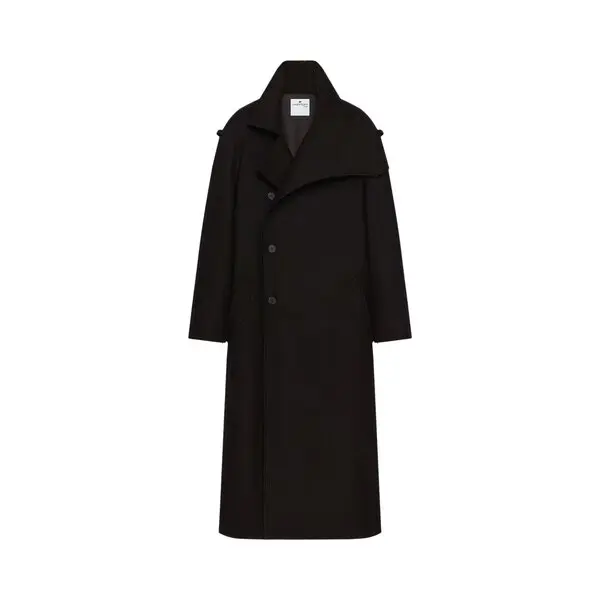 COURREGES Oblique Wool Maxi Trench Coat