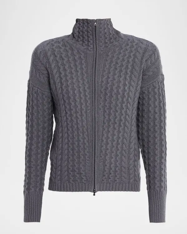 Tse Cashmere Cashmere Cable Knit Bomber Jacket