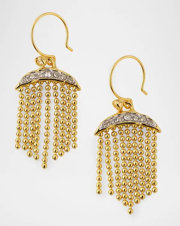 Alexis Bittar Solanales Crystal Petite Fringe Earrings - Gold