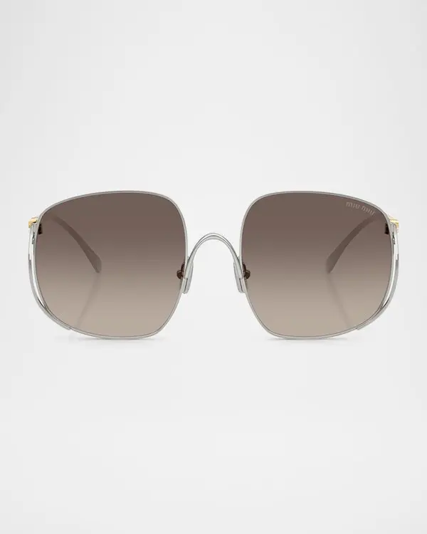 Miu Miu Metal Square Sunglasses - Gray