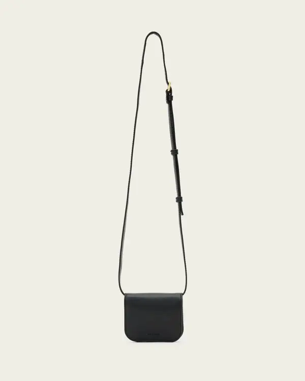 ALLSAINTS Maeve Leather Cardholder Crossbody - Black