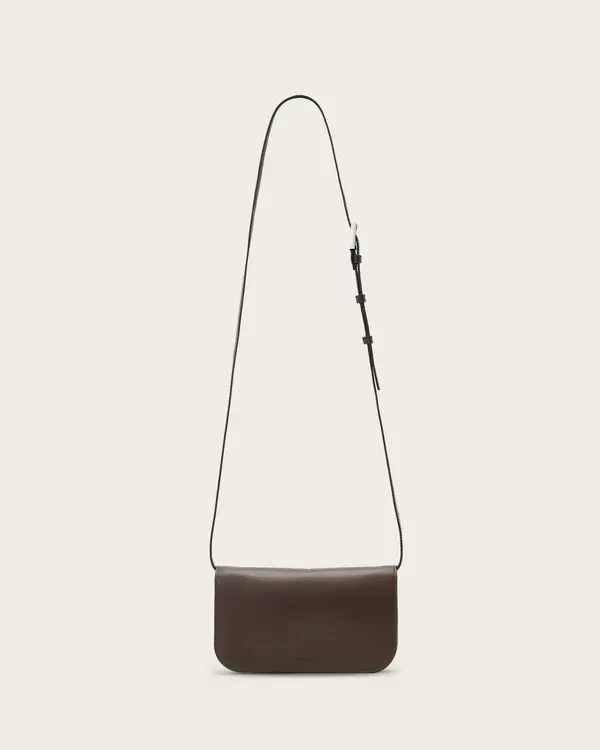 ALLSAINTS Maeve Leather Wallet Crossbody - Fango Brown