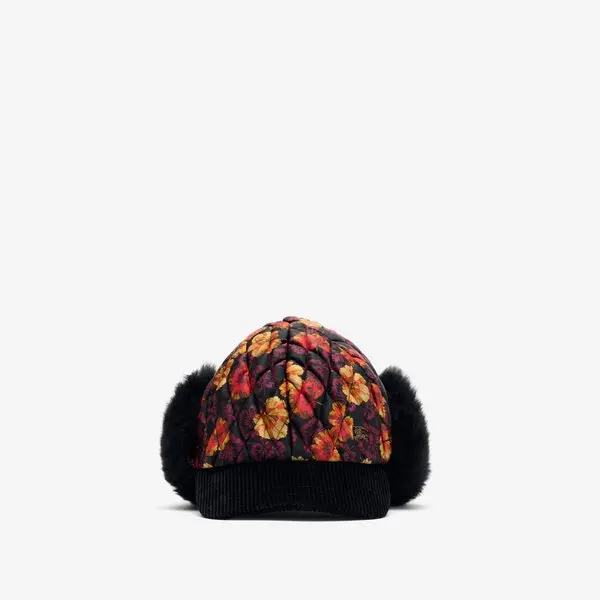 Burberry Geranium Leaf Nylon Trapper Cap - Poppy Red
