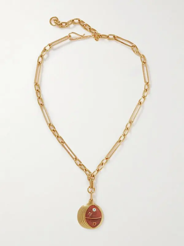 LIZZIE FORTUNATO Pomegranate -plated Multi-stone Necklace - Gold