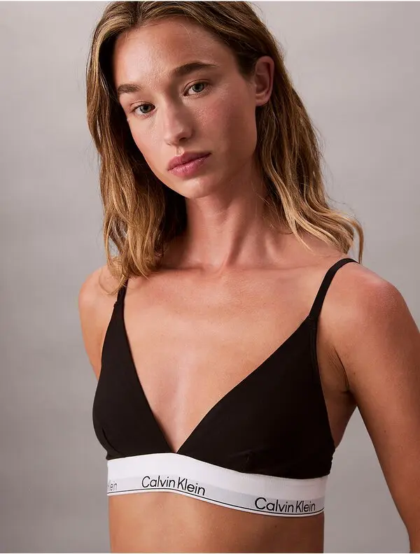 Calvin Klein Icon Cotton Modal Unlined Triangle Bralette - Black
