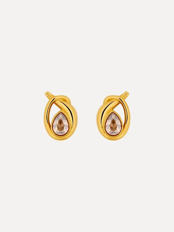 Oscar De La Renta Looped Teardrop Stud Earrings - Gold