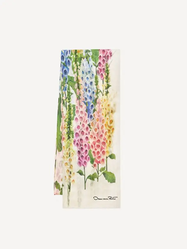Oscar De La Renta Foxglove Cashmere-blend Scarf - Multi