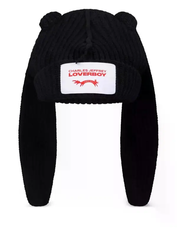 CHARLES JEFFREY Rabbit Ear Beanie - Black