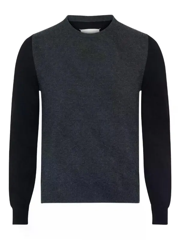 MAISON MARGIELA Contrast-panel Wool Sweater - Black