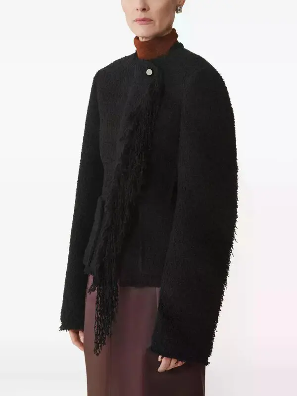 LANVIN Asymmetrical Fringe-detail Jacket - Black