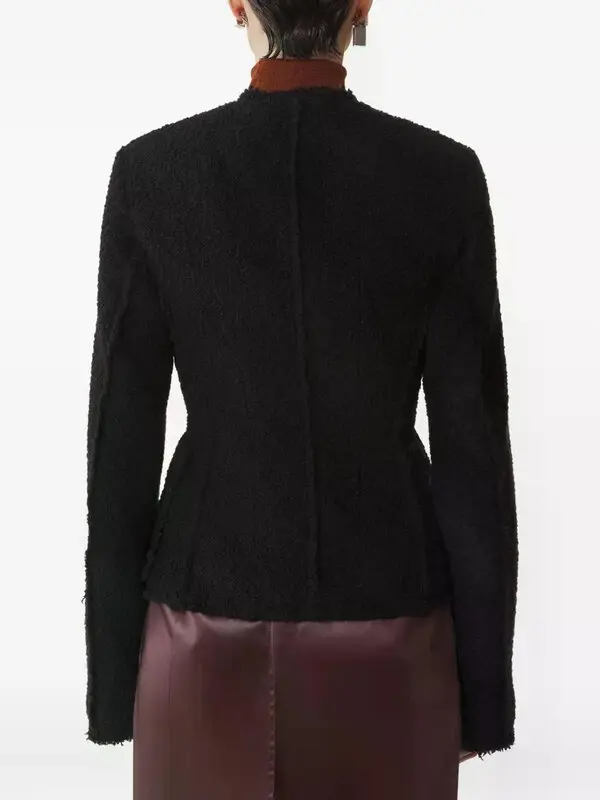 LANVIN Asymmetrical Fringe-detail Jacket - Black