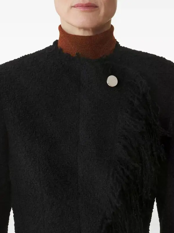 LANVIN Asymmetrical Fringe-detail Jacket - Black