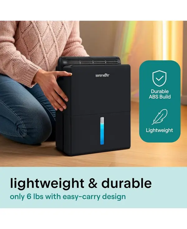 SERENELIFE 2-in-1 Portable Dehumidifier With Removable Cylinder & Drying Base