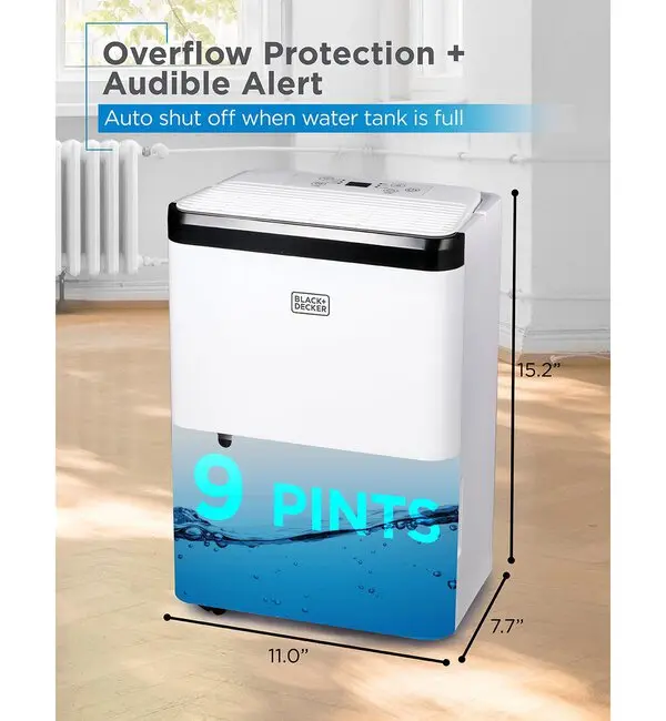 BLACK+DECKER 1000 Sq. Ft. Dehumidifier For Home