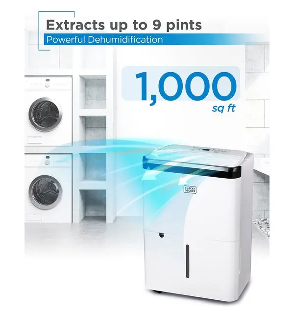 BLACK+DECKER 1000 Sq. Ft. Dehumidifier For Home