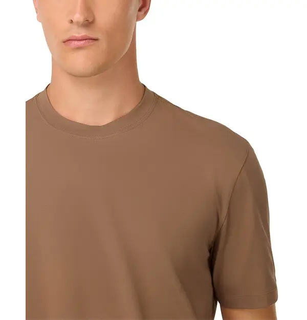 Boggi Milano Tee In Stretch Supima Cotton - Brown