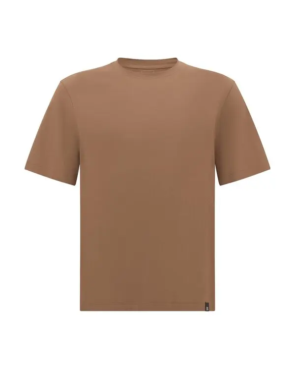 Boggi Milano Tee In Stretch Supima Cotton - Brown